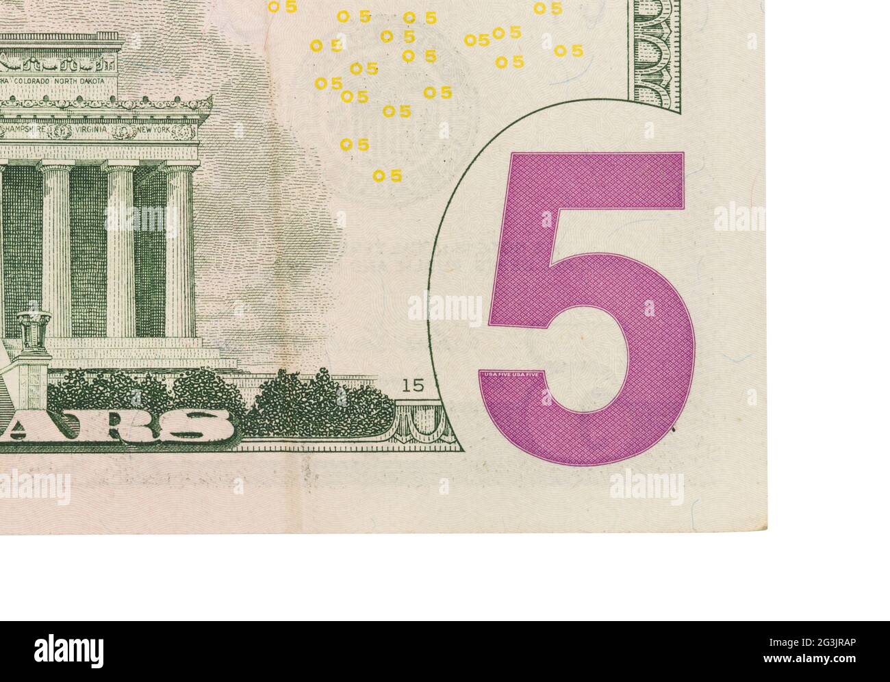 US five Dollar bill, close up Stock Photo - Alamy
