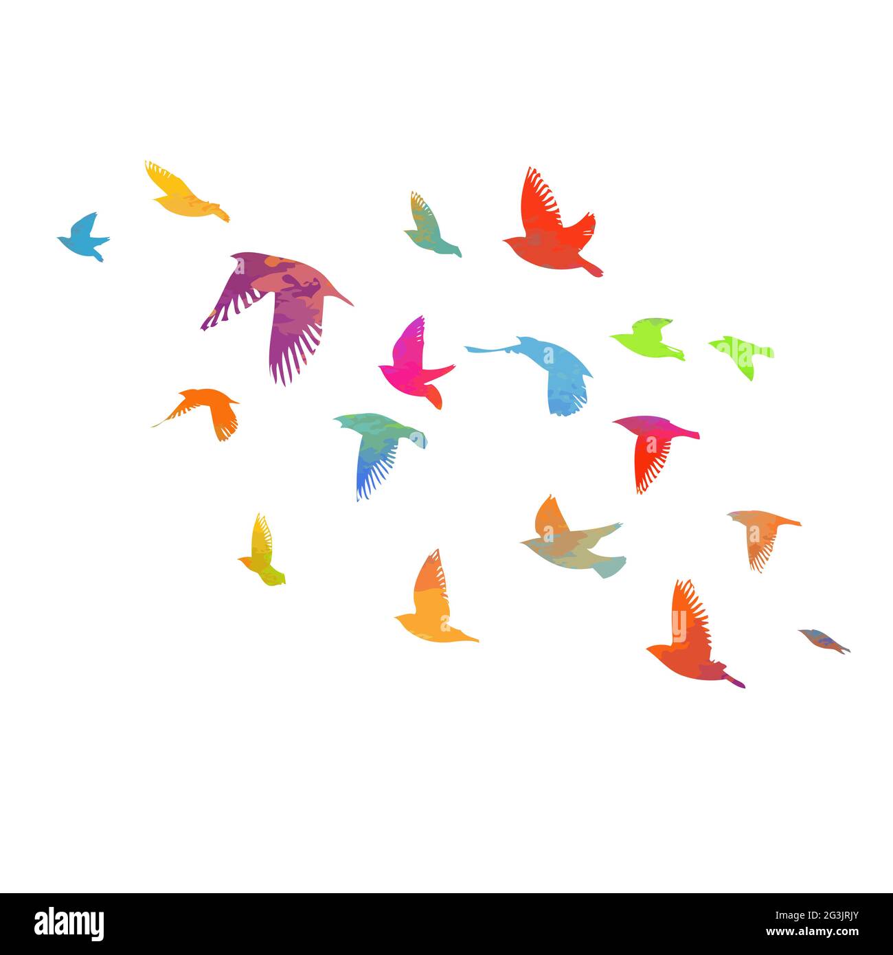 A flock of colorful birds. Vector illustration Stock Vector Image & Art ...