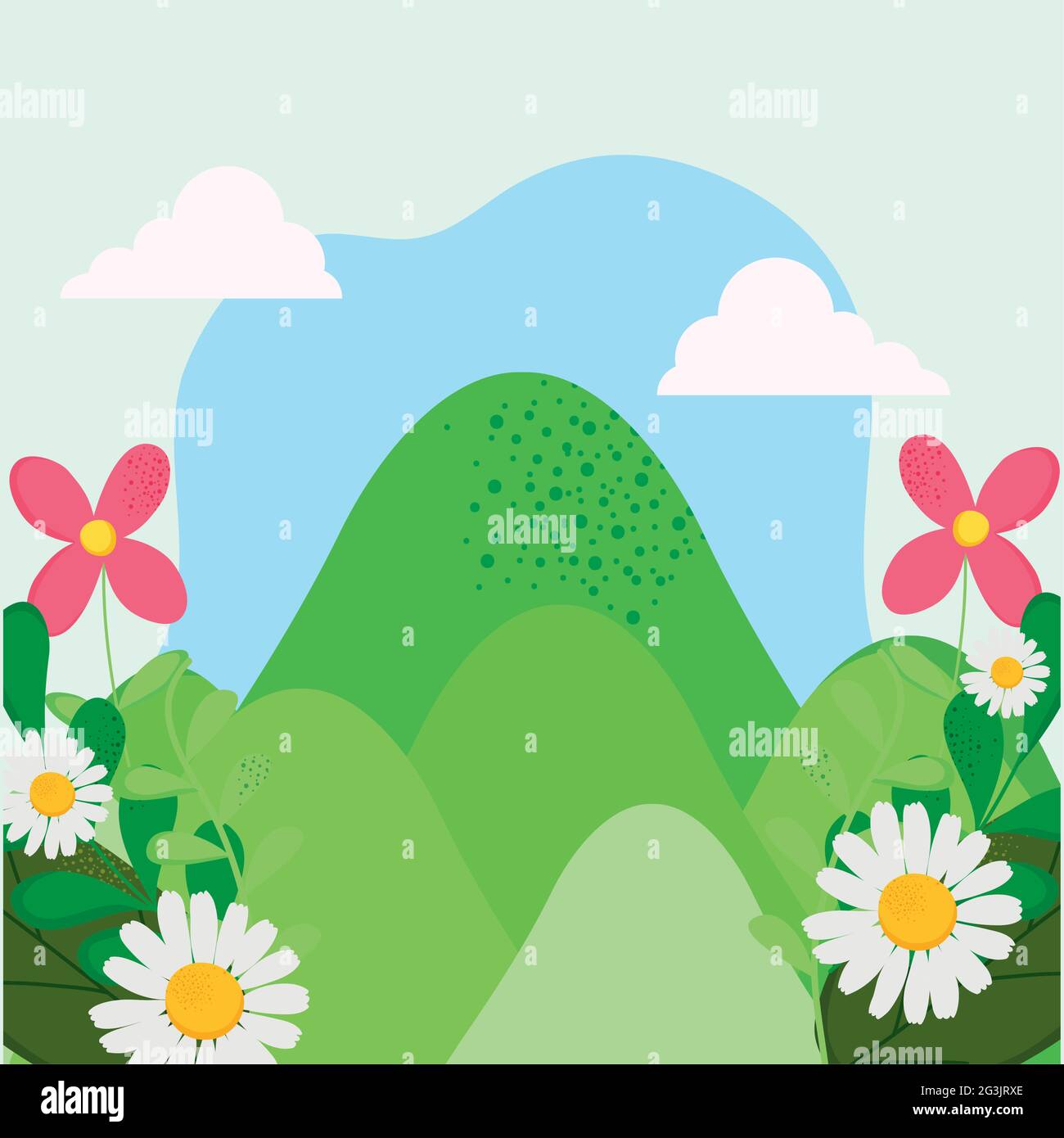 Beautiful scene flowers sky Stock Vector Images - Alamy
