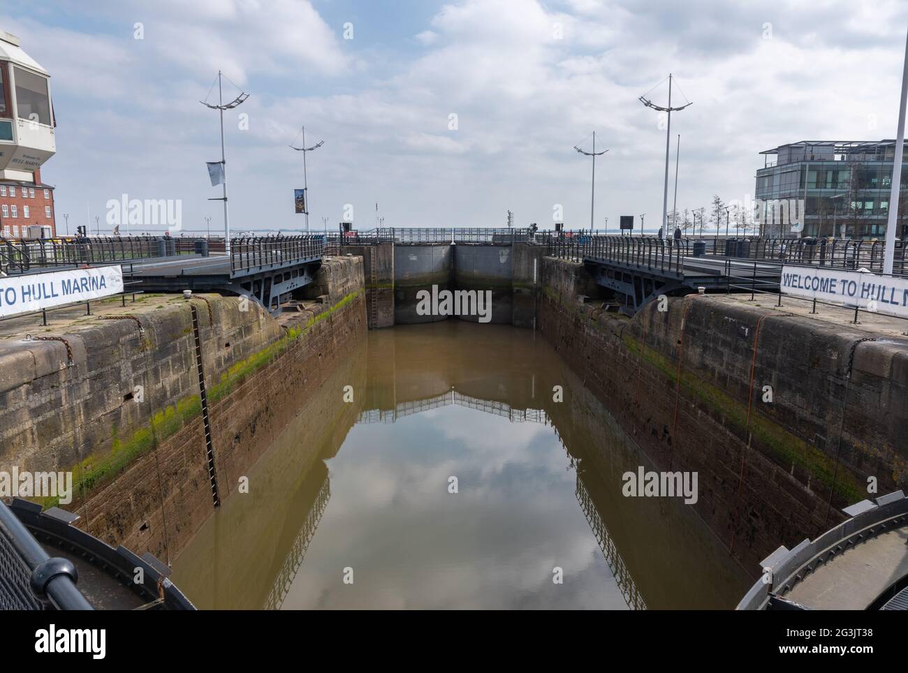 Hull Marina lock gates Stock Photo - Alamy