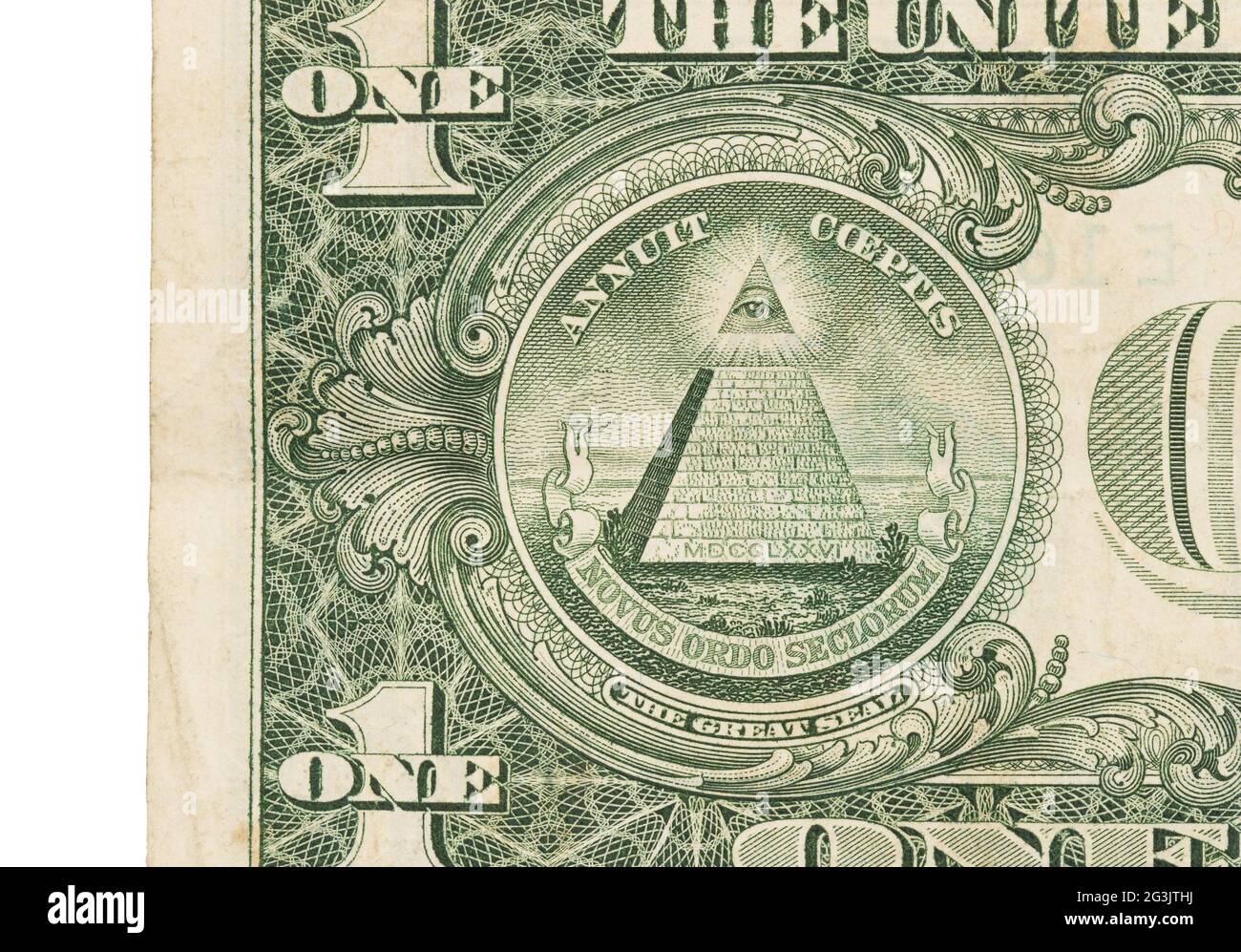 US one Dollar bill, close up, great seal Stock Photo - Alamy