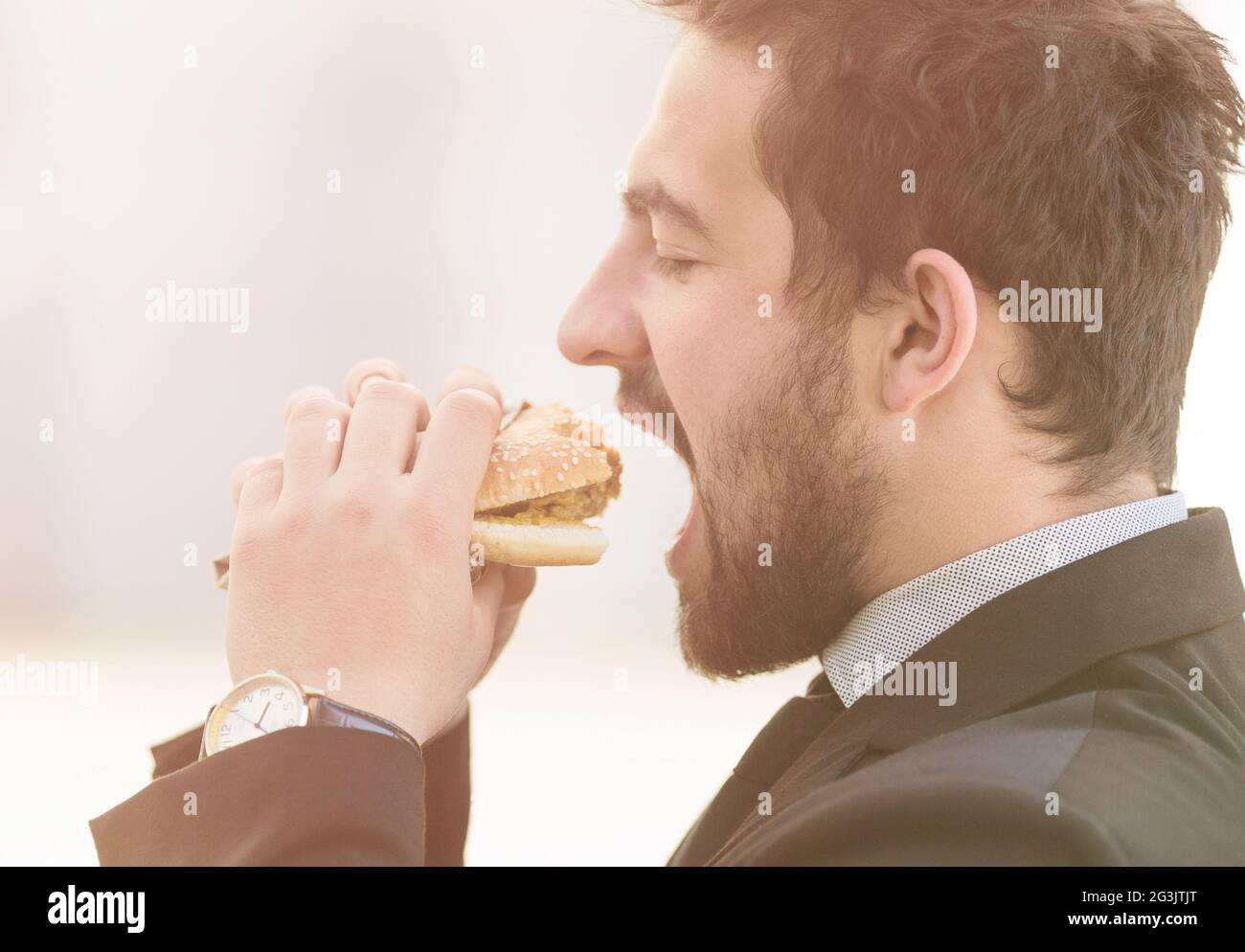 Work rush eating hi-res stock photography and images - Alamy