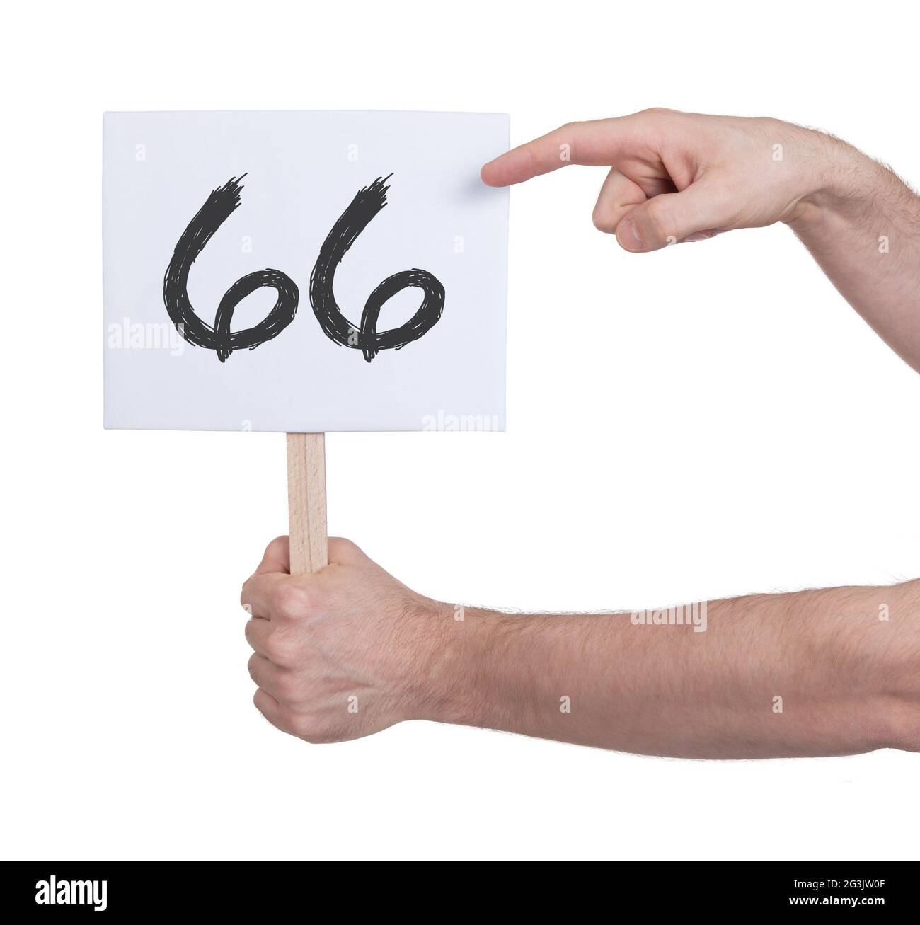 Sign with a number, 66 Stock Photo - Alamy