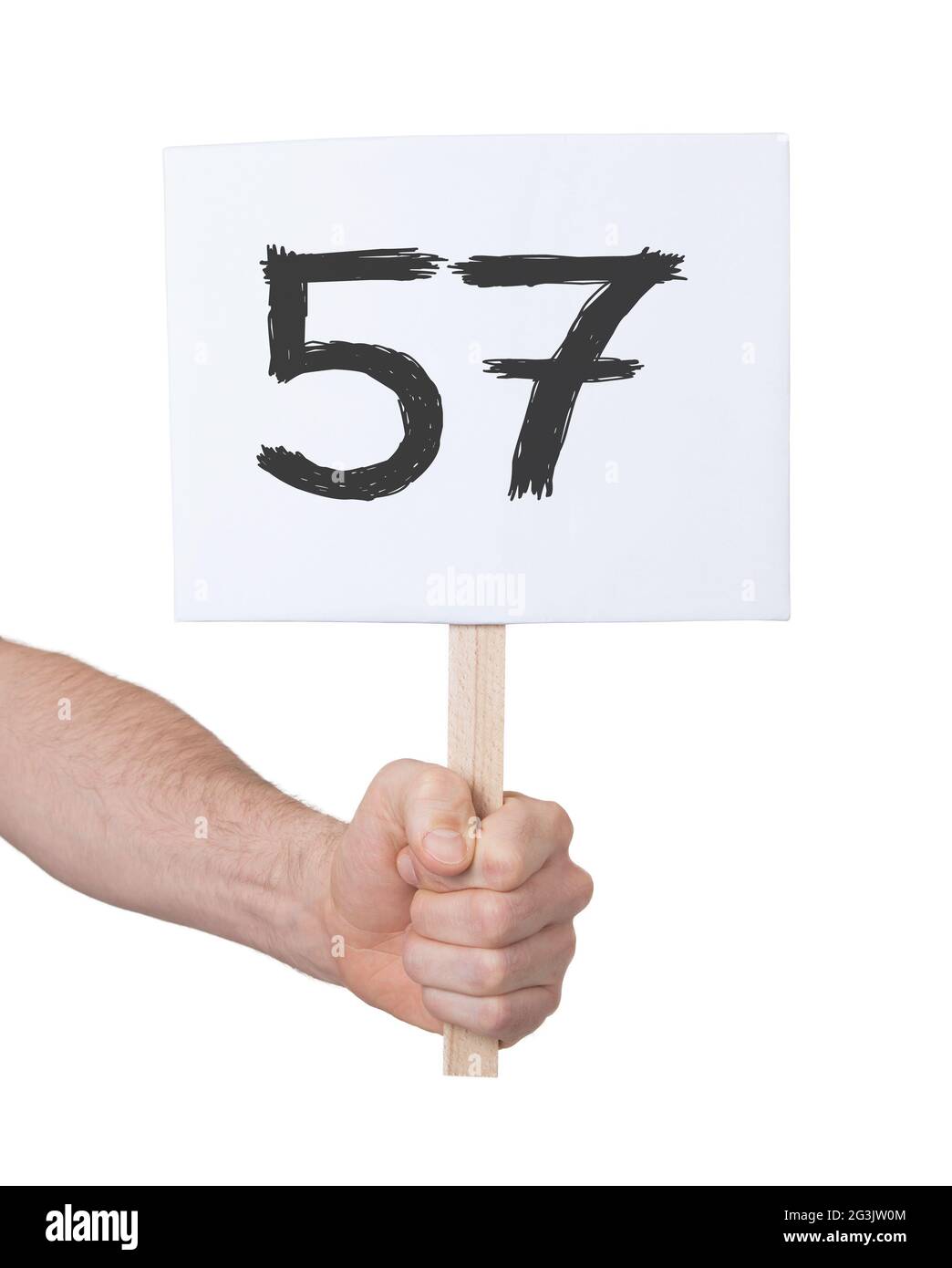 Sign with a number, 57 Stock Photo - Alamy