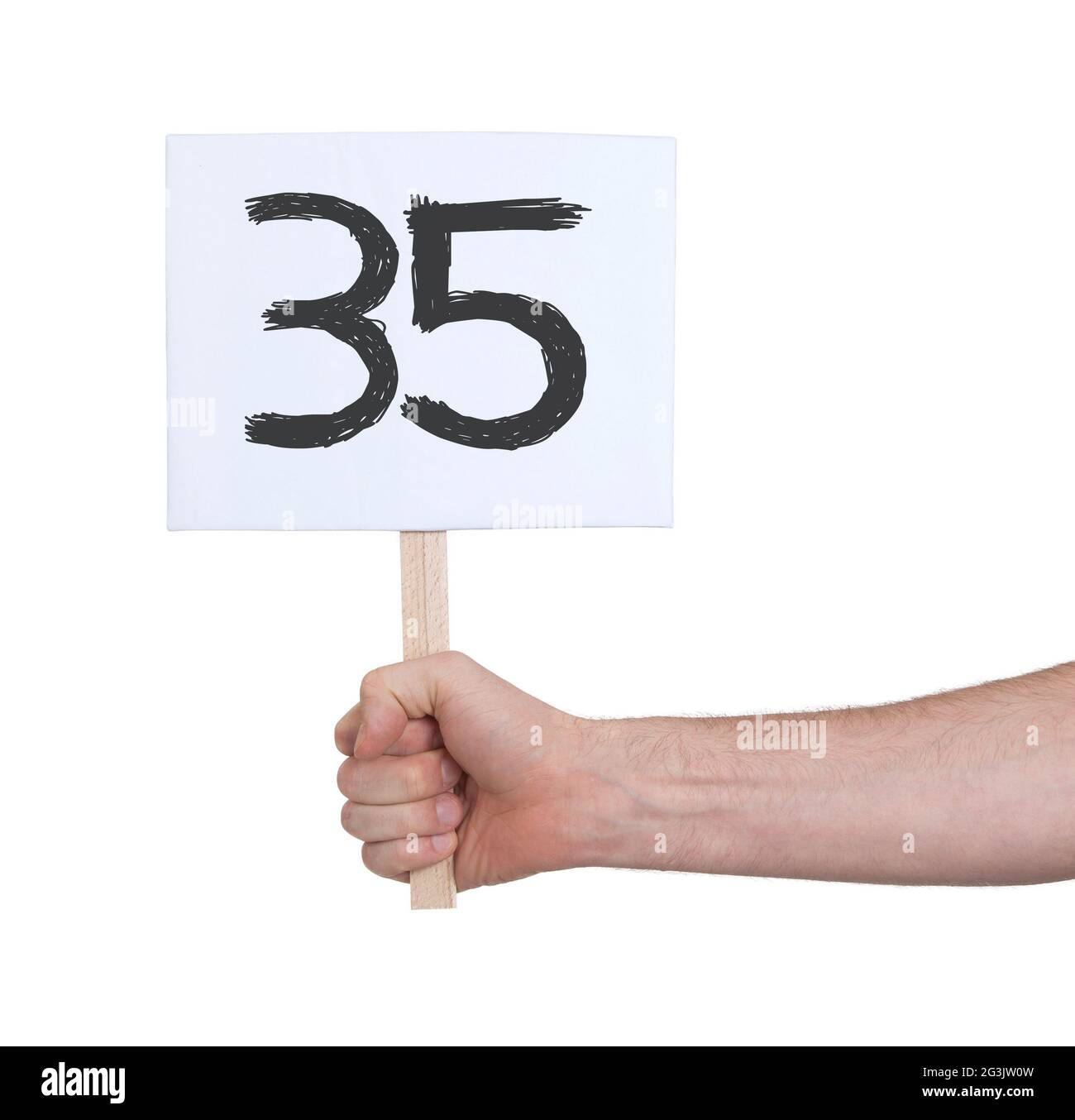 Sign with a number, 35 Stock Photo - Alamy