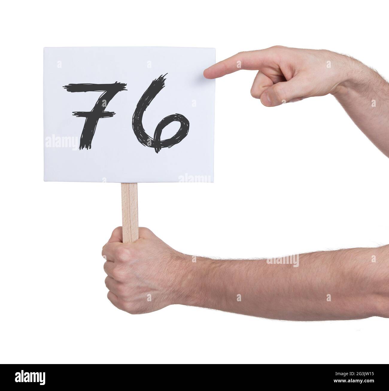Sign with a number, 76 Stock Photo - Alamy