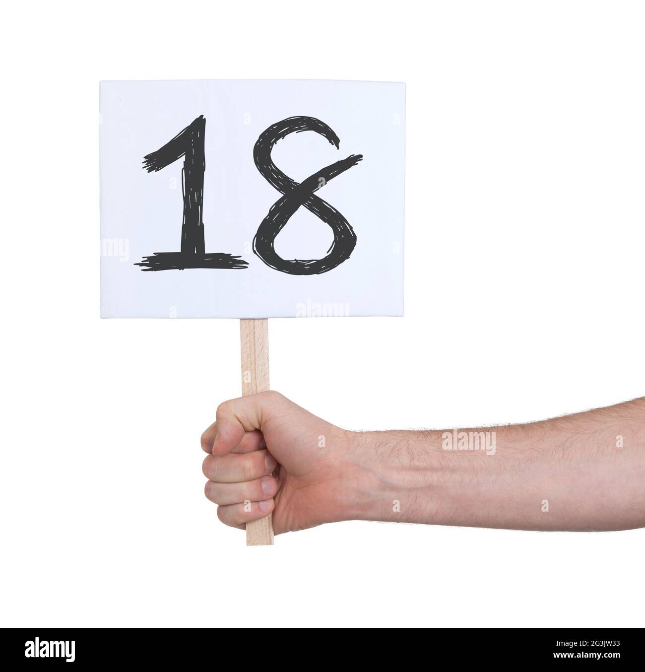 Sign with a number, 18 Stock Photo - Alamy