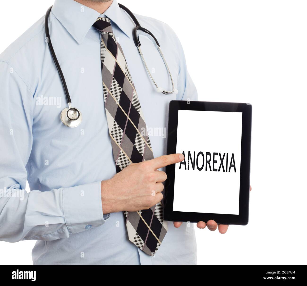 Doctor holding tablet - Anorexia Stock Photo - Alamy