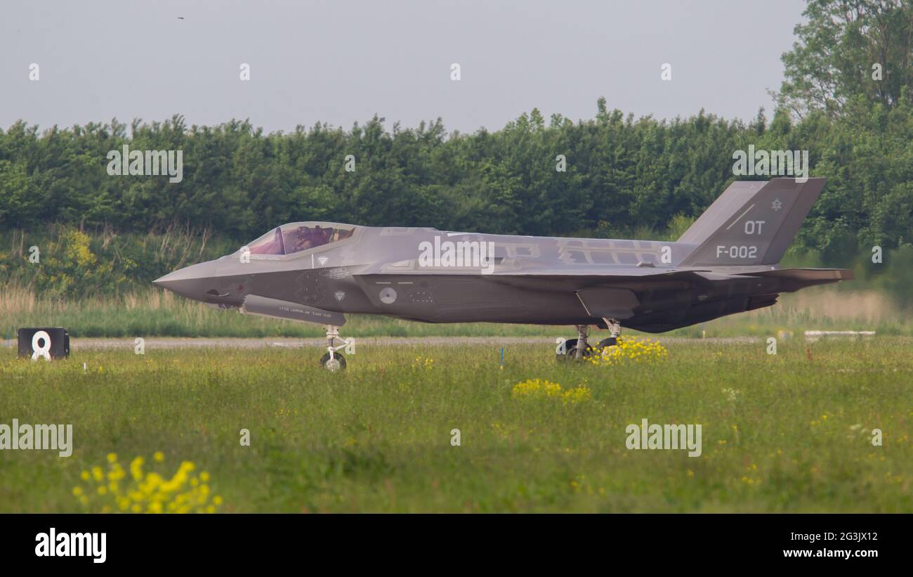 LEEUWARDEN, THE NETHERLANDS -MAY 26: F-35 fighter during it's first ...