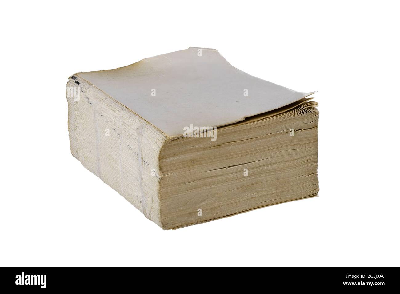 Old book on a light background. The cover of the old publishing house ...