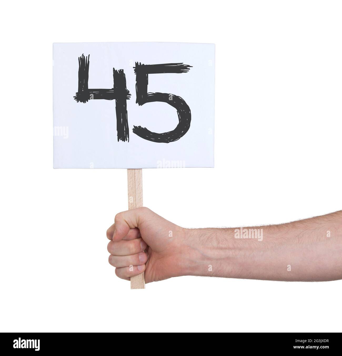 Sign with a number, 45 Stock Photo - Alamy
