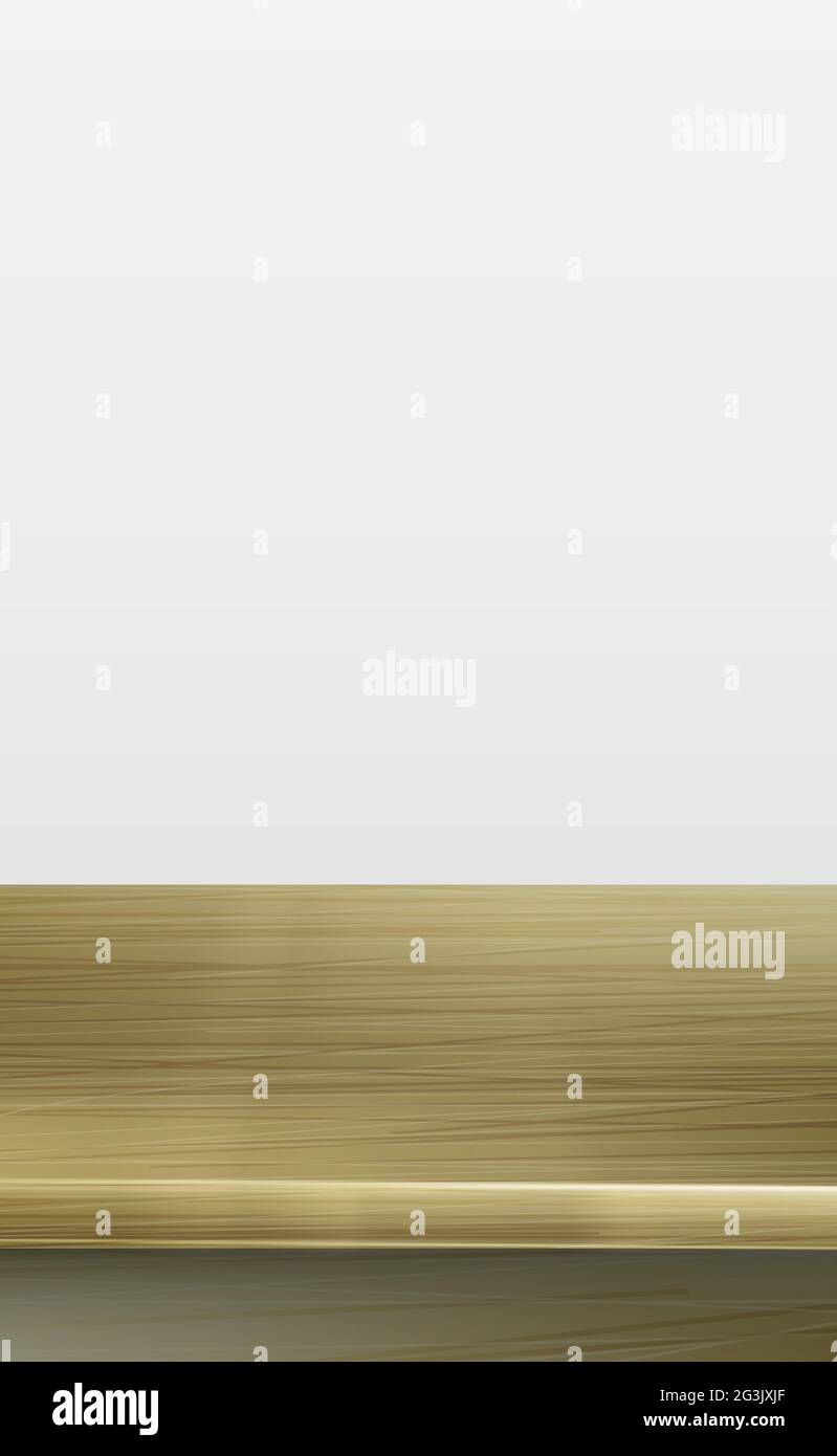 Realistic yellow wood table top on white background - Vector ...
