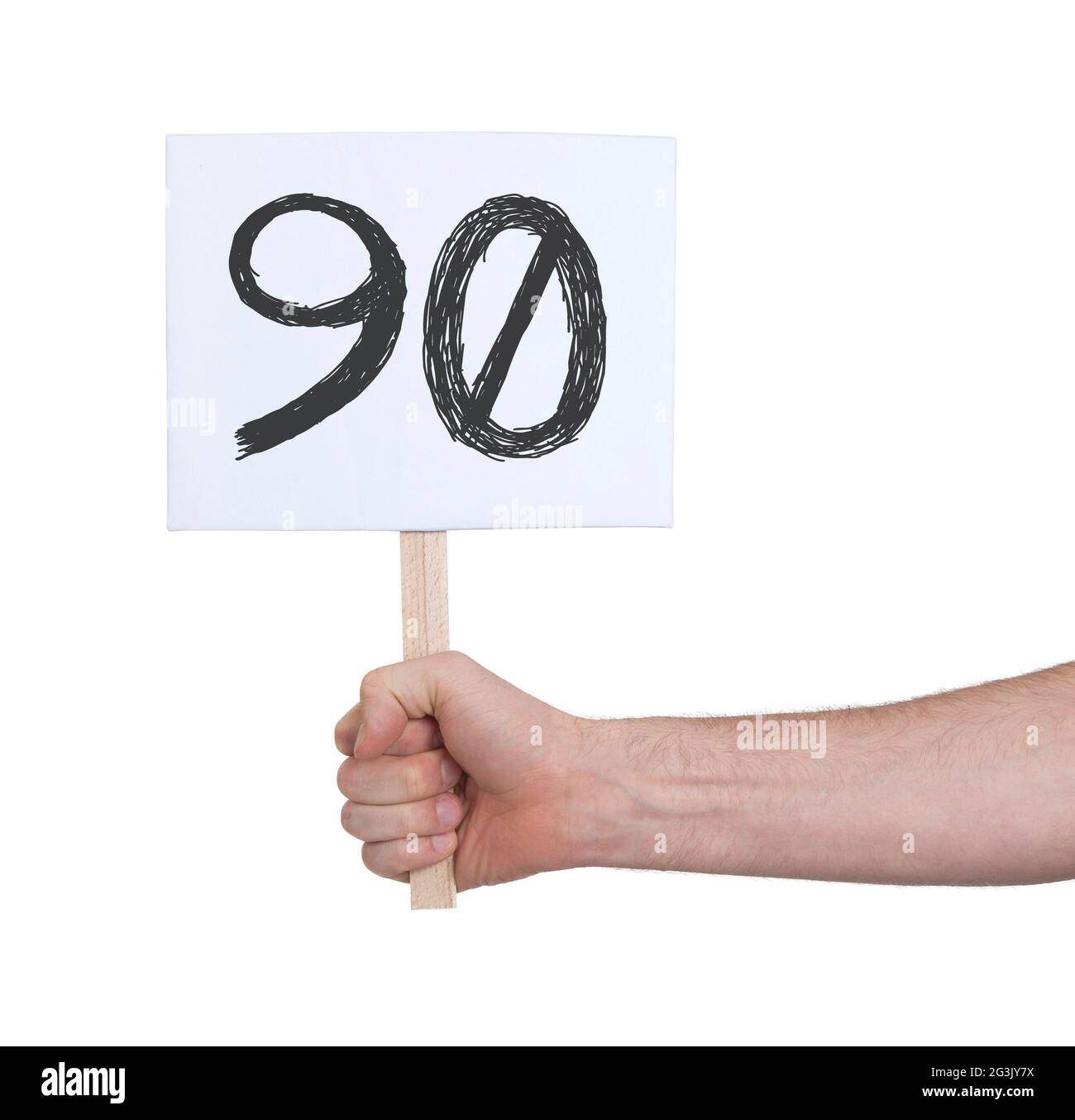 Sign with a number, 90 Stock Photo - Alamy