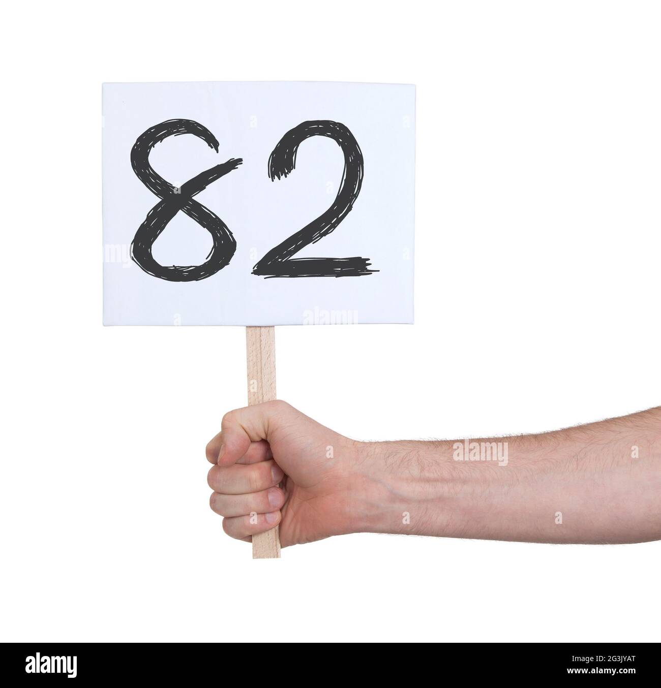 Sign with a number, 82 Stock Photo - Alamy