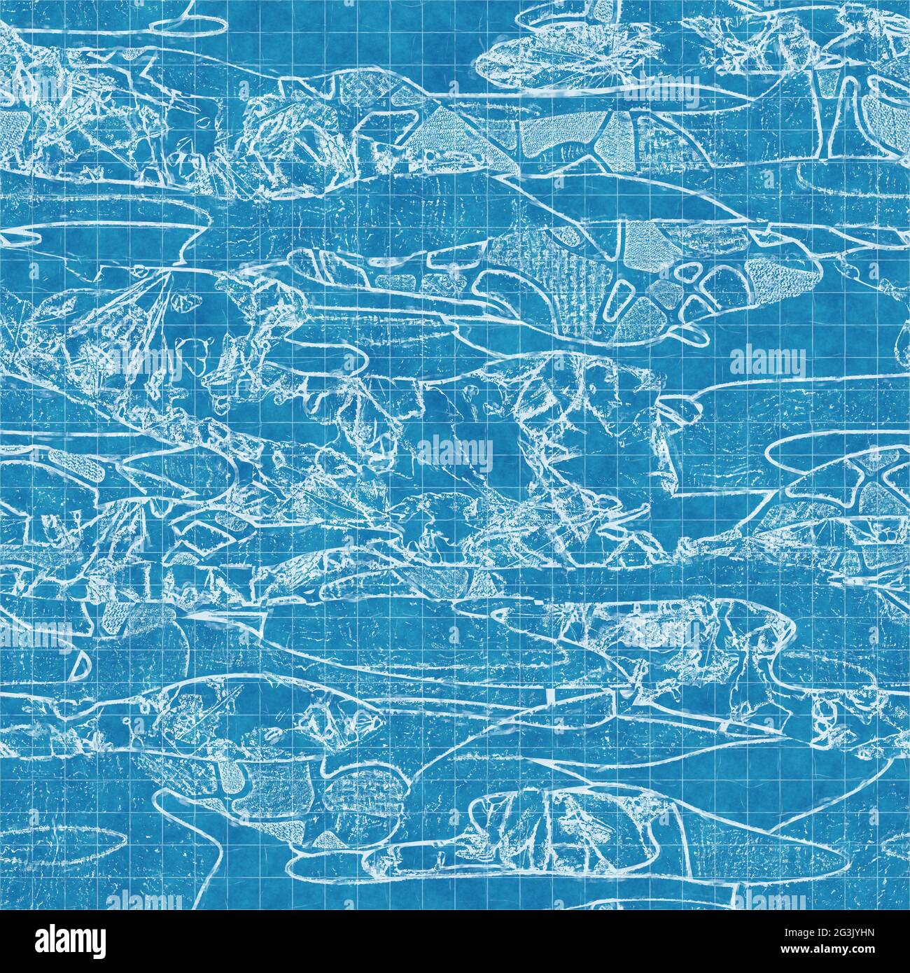 Seamless bright blue blueprint pattern for textile and print Stock ...