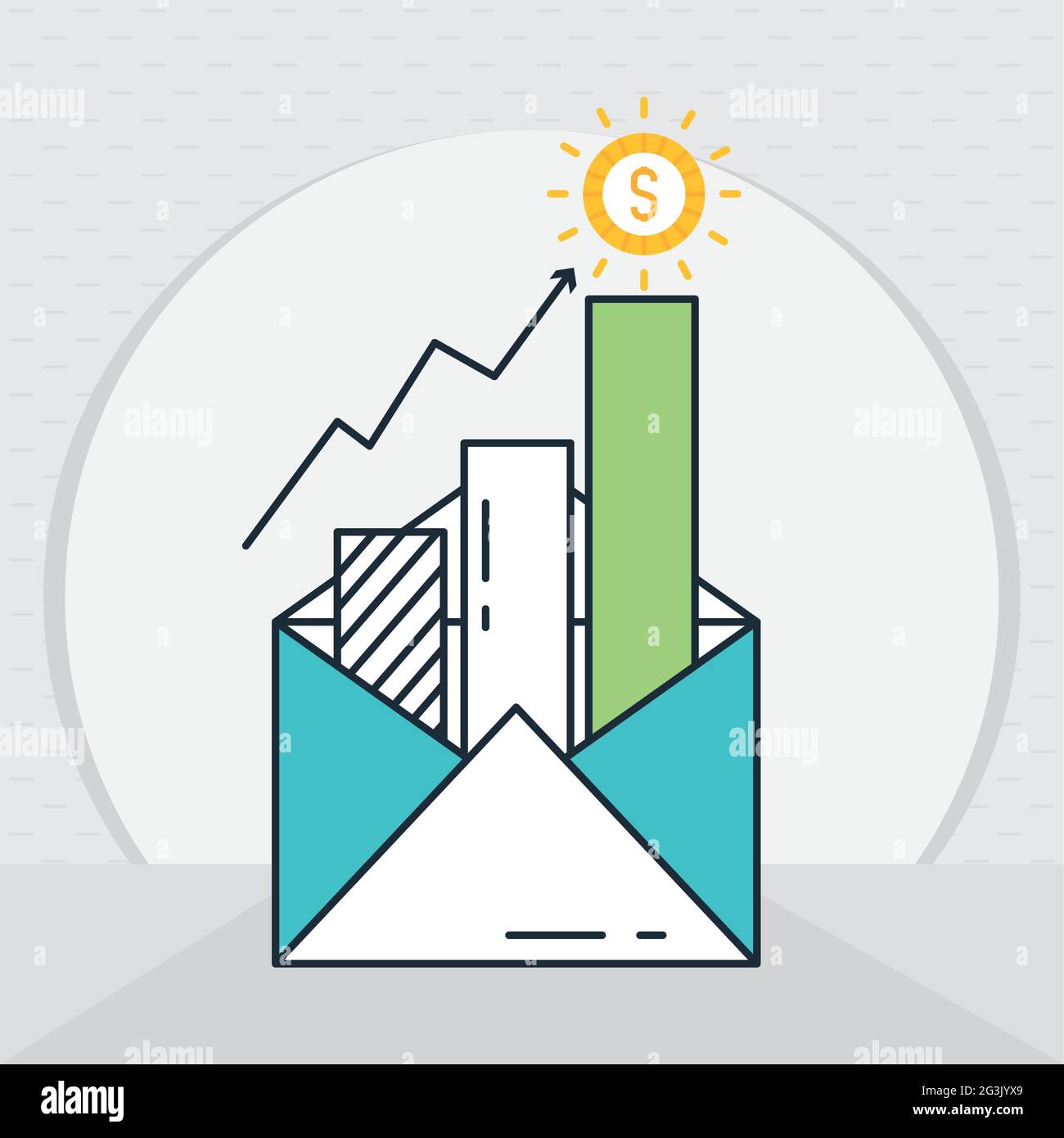 envelope with graphic chart illustration Stock Vector Image & Art - Alamy