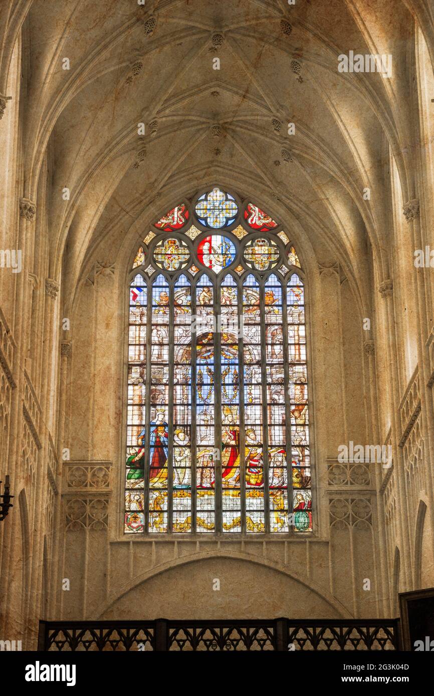 Inside of a creepy old church Stock Photo - Alamy