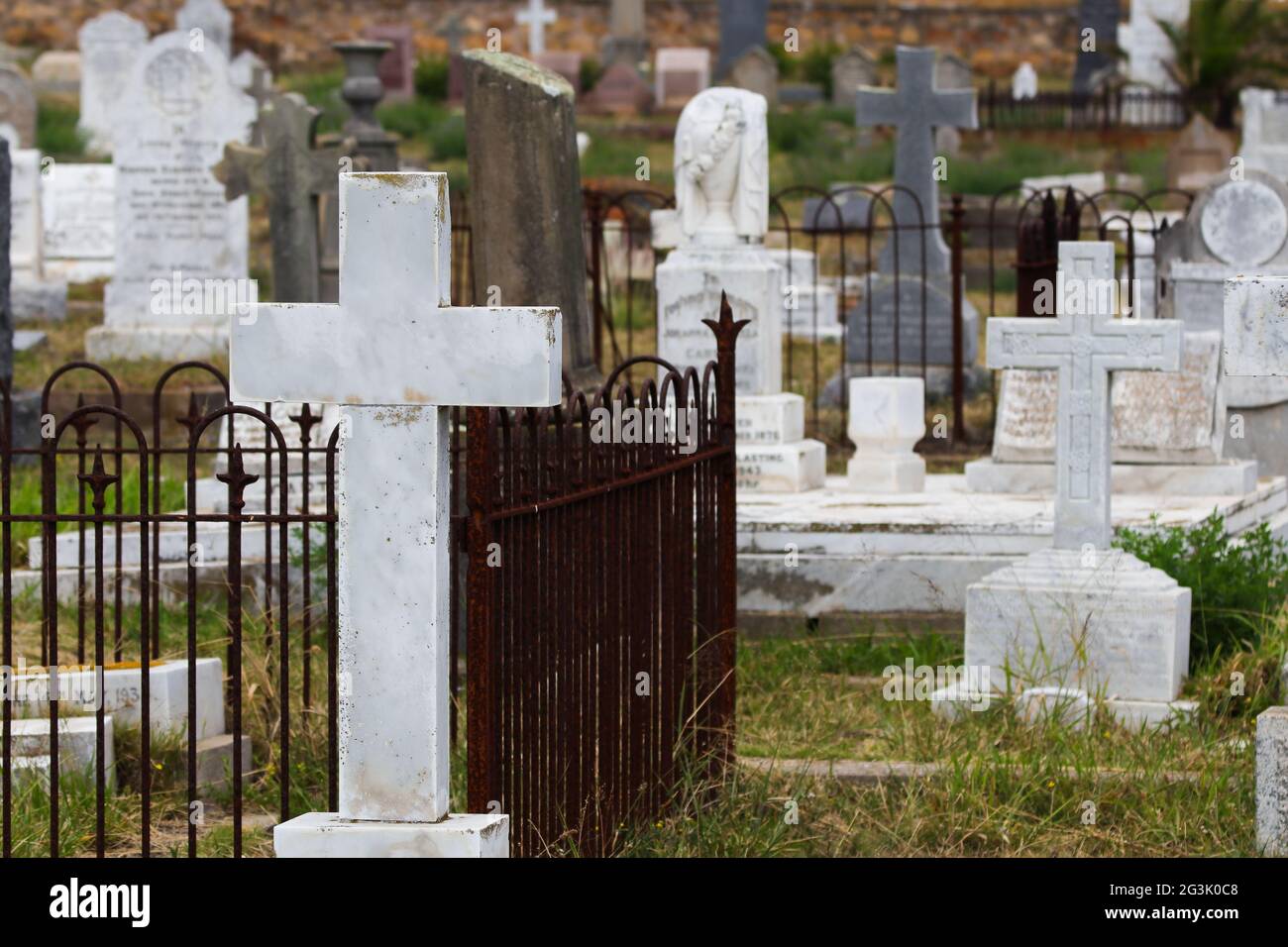 Stone crosses in cemetery close hi-res stock photography and images - Alamy