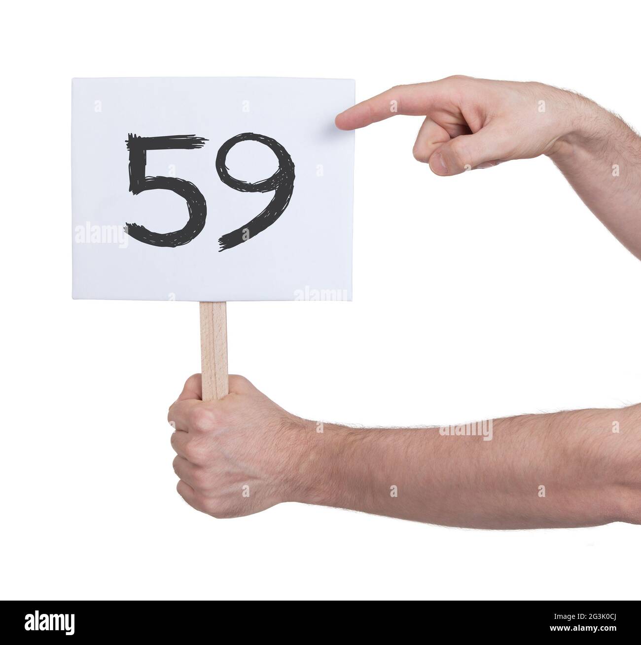 Sign with a number, 59 Stock Photo - Alamy