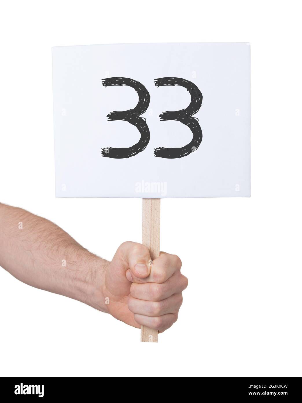 Sign with a number, 33 Stock Photo - Alamy