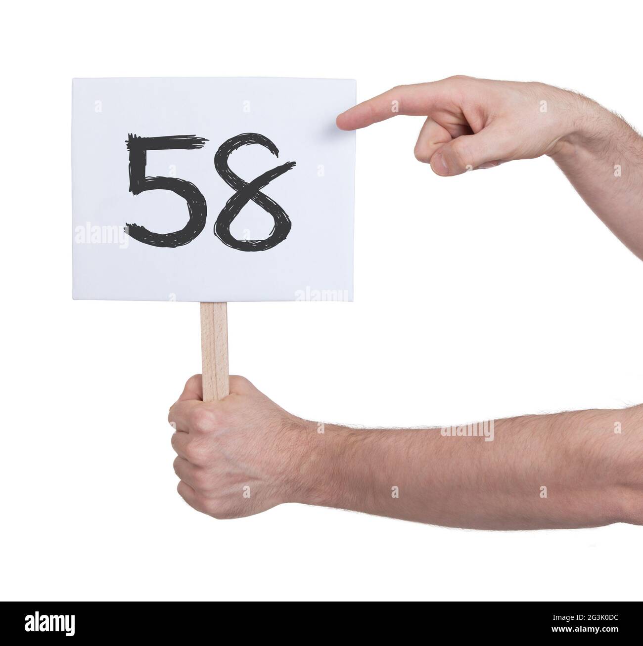 Sign with a number, 58 Stock Photo - Alamy