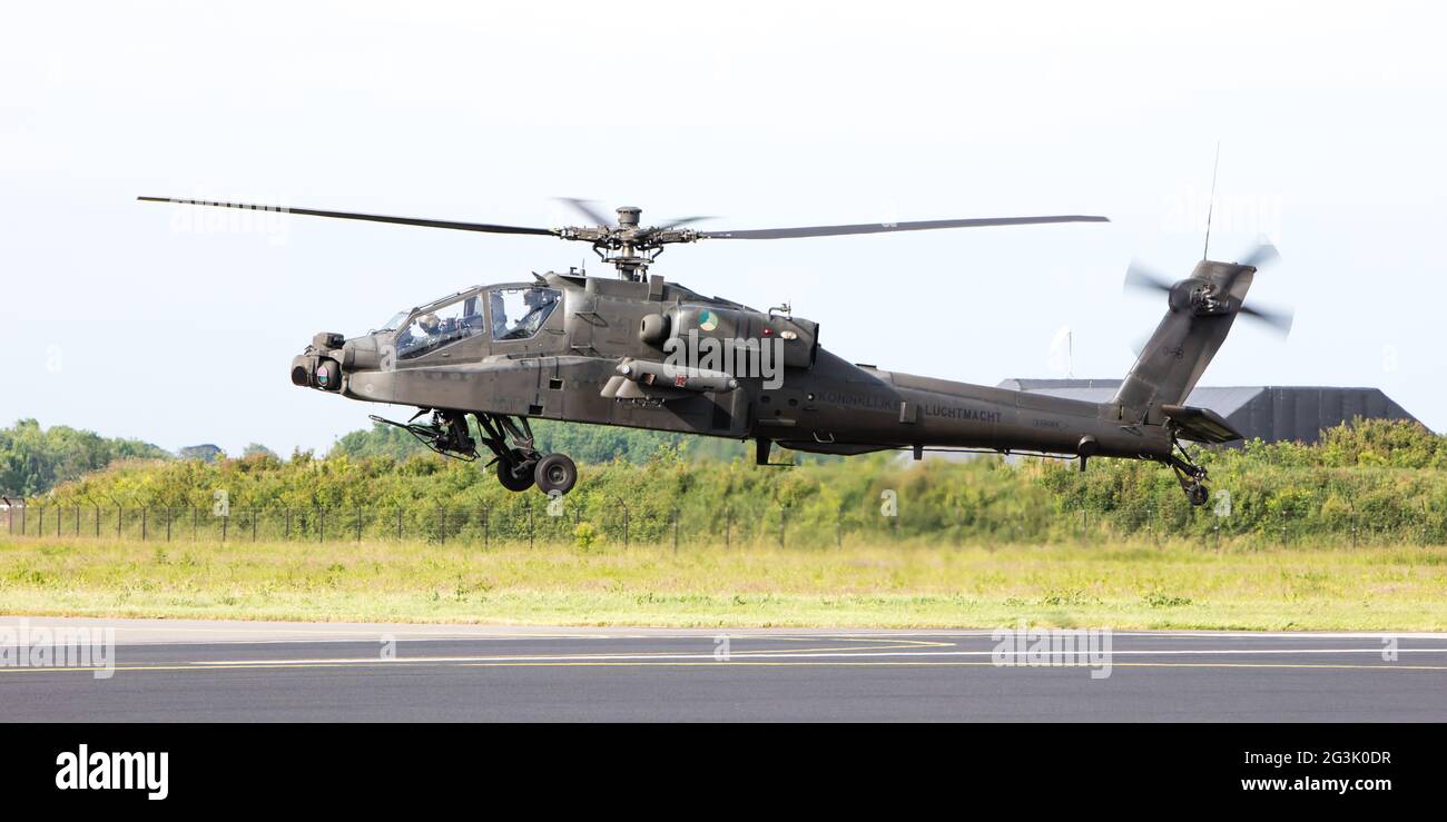 LEEUWARDEN, THE NETHERLANDS - JUN 11, 2016: Boeing AH-64 Apache attack ...