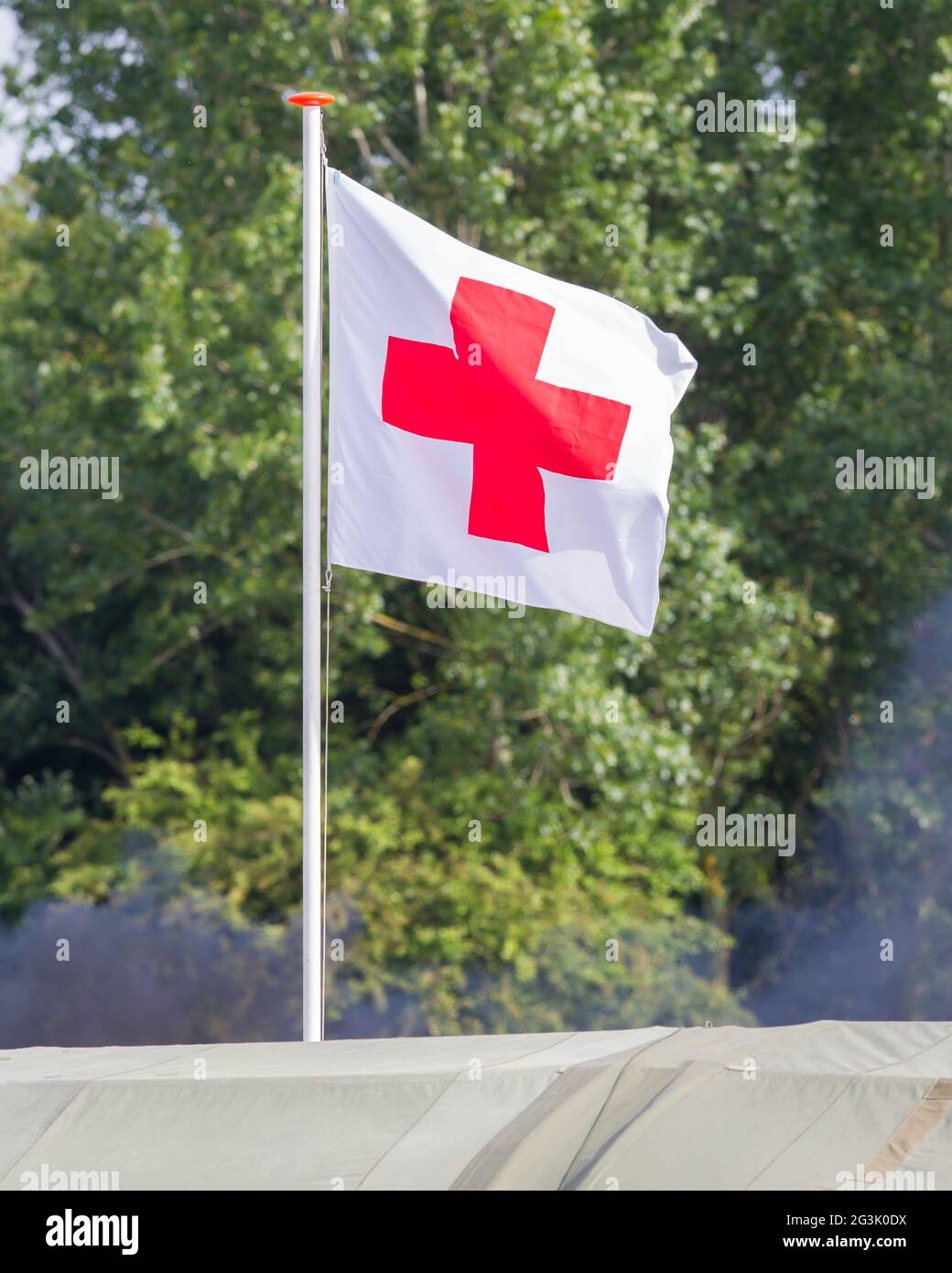 Red cross flag Stock Photo - Alamy