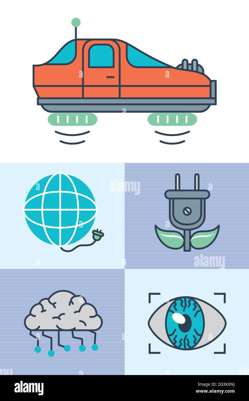 hover car and future technology set Stock Vector Image & Art - Alamy