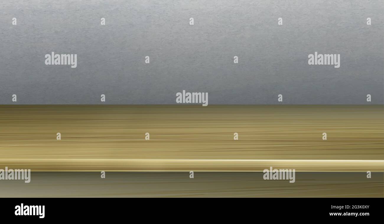 Realistic yellow wood table top on gray background - Vector ...