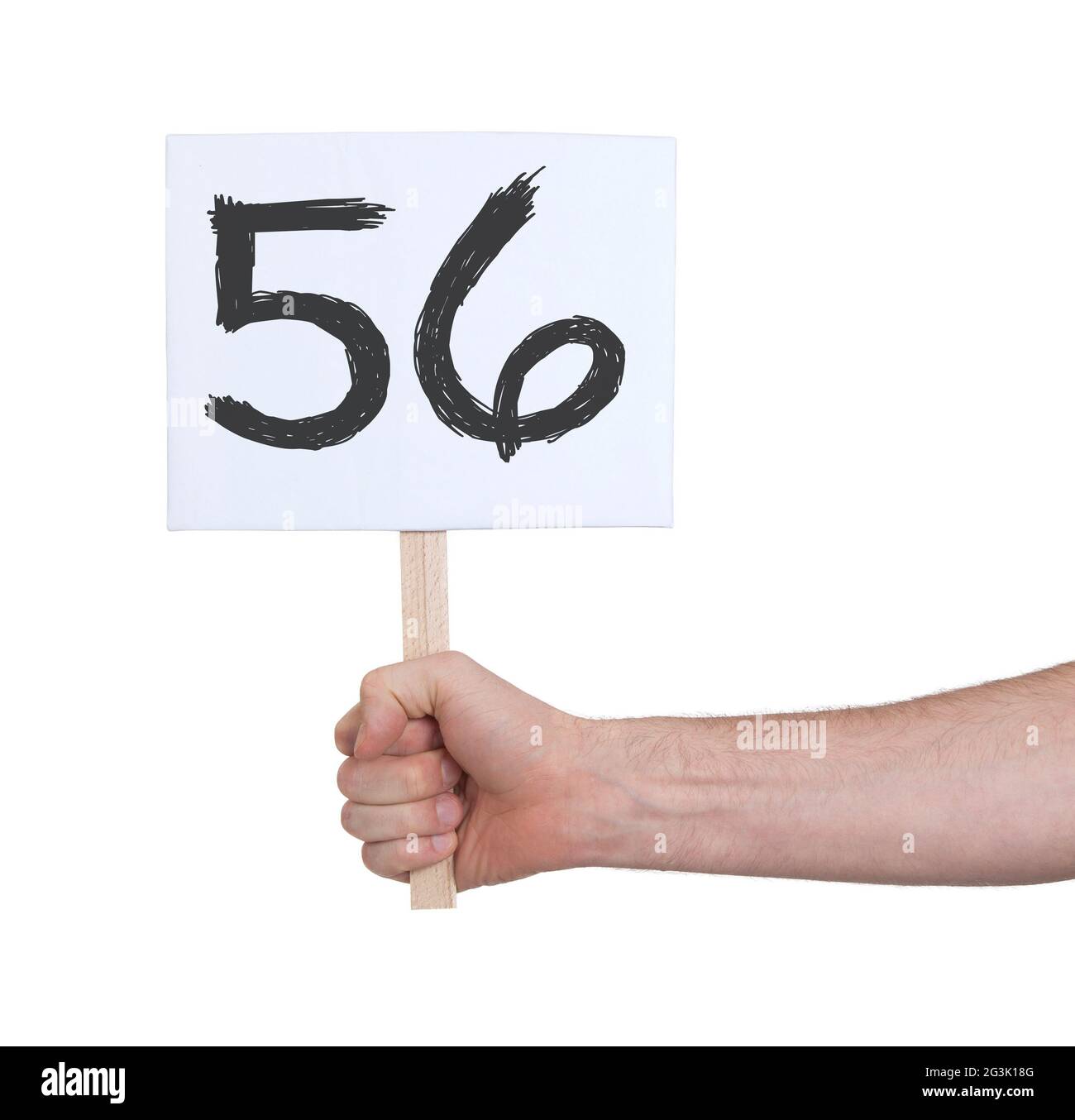 Sign with a number, 56 Stock Photo - Alamy