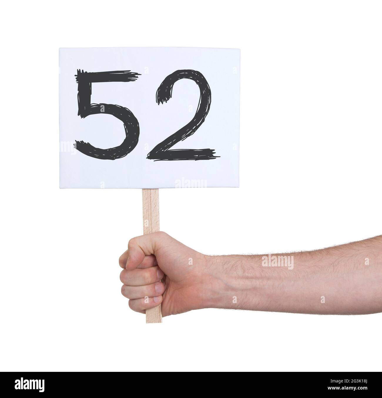 Sign with a number, 52 Stock Photo - Alamy