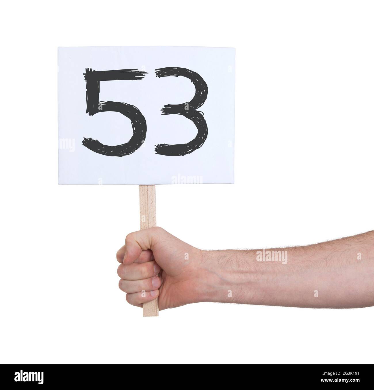 Sign with a number, 53 Stock Photo - Alamy
