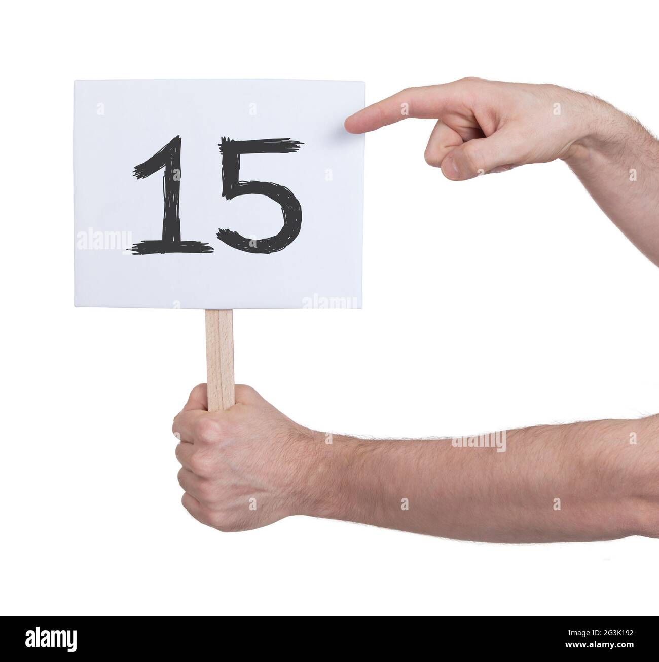 Sign with a number, 15 Stock Photo - Alamy