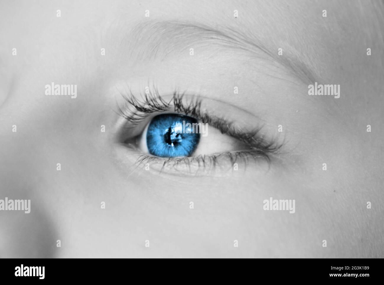 Blue eye of child Stock Photo - Alamy