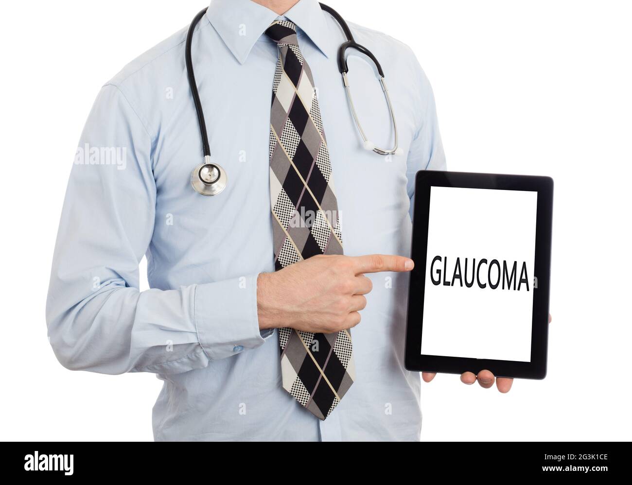 Doctor holding tablet - Glaucoma Stock Photo - Alamy