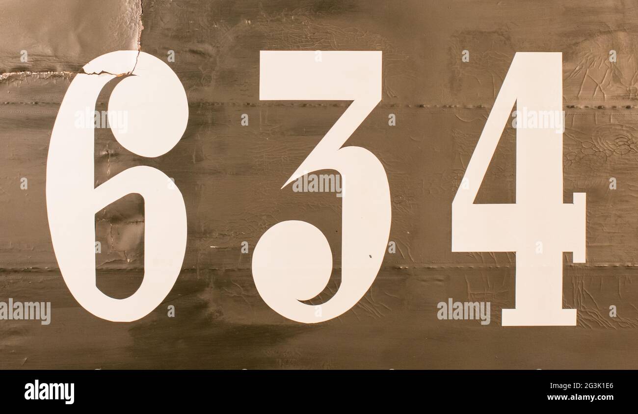 Painted number on an old plane Stock Photo - Alamy