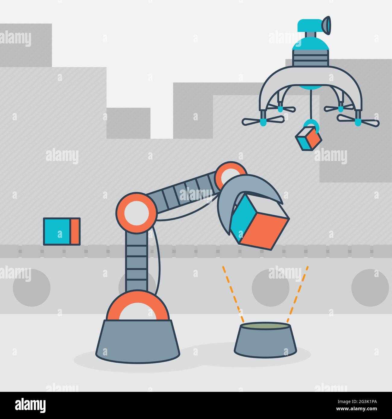 future technology illustration with robotic arm Stock Vector Image ...