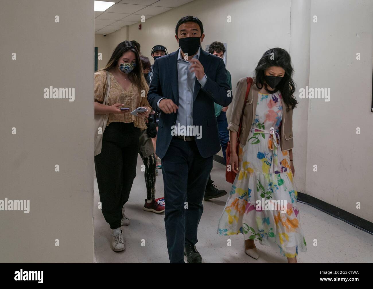 New York, United States. 16th June, 2021. Mayoral candidate Andrew Yang ...