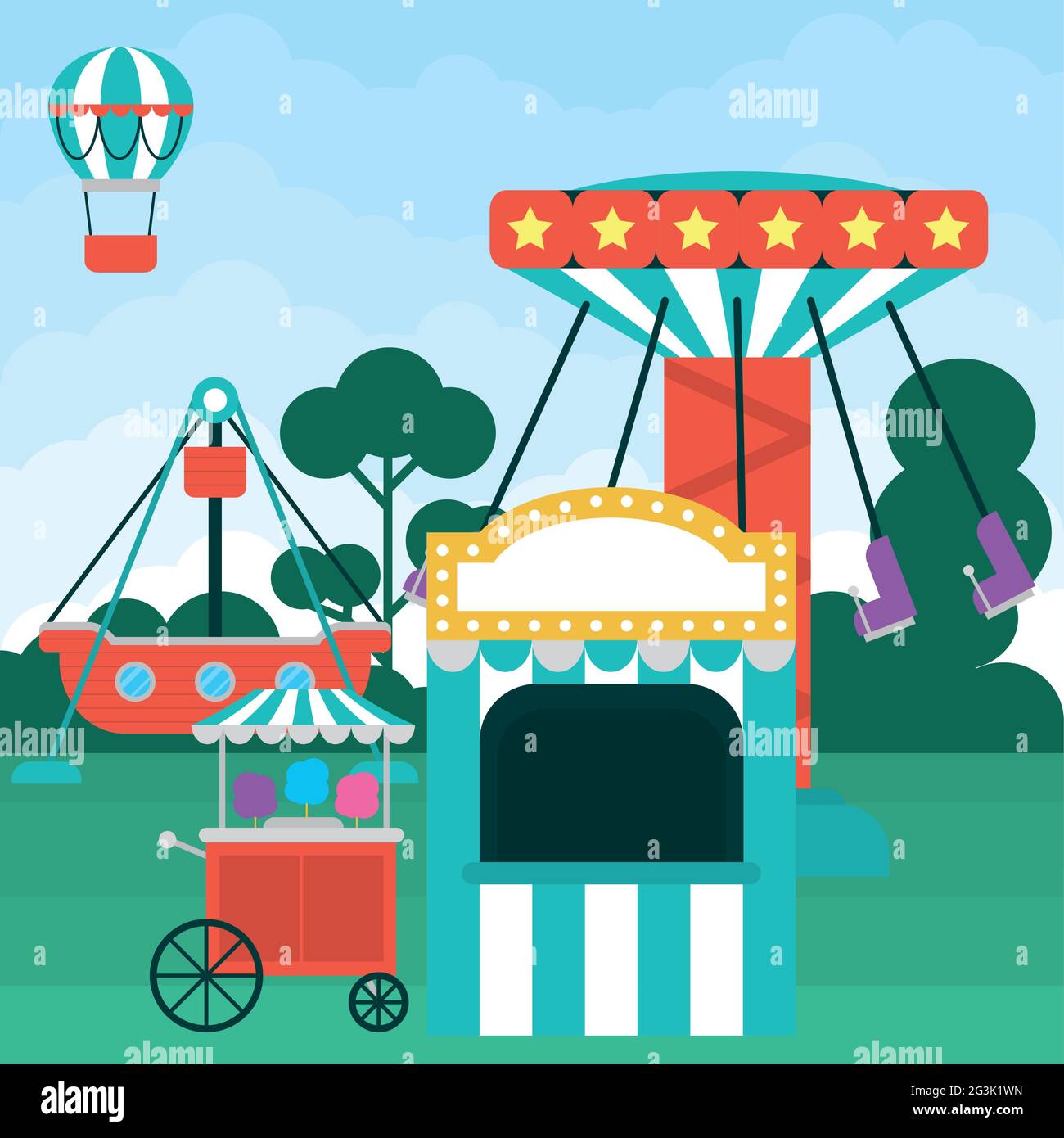 Fairground swings Stock Vector Images - Alamy