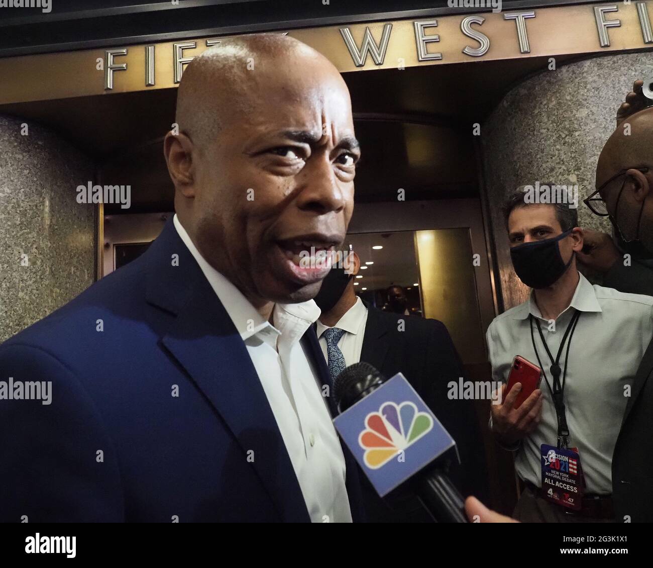 New York, New York, USA. 16th June, 2021. Mayoral Candidate Eric Adams ...