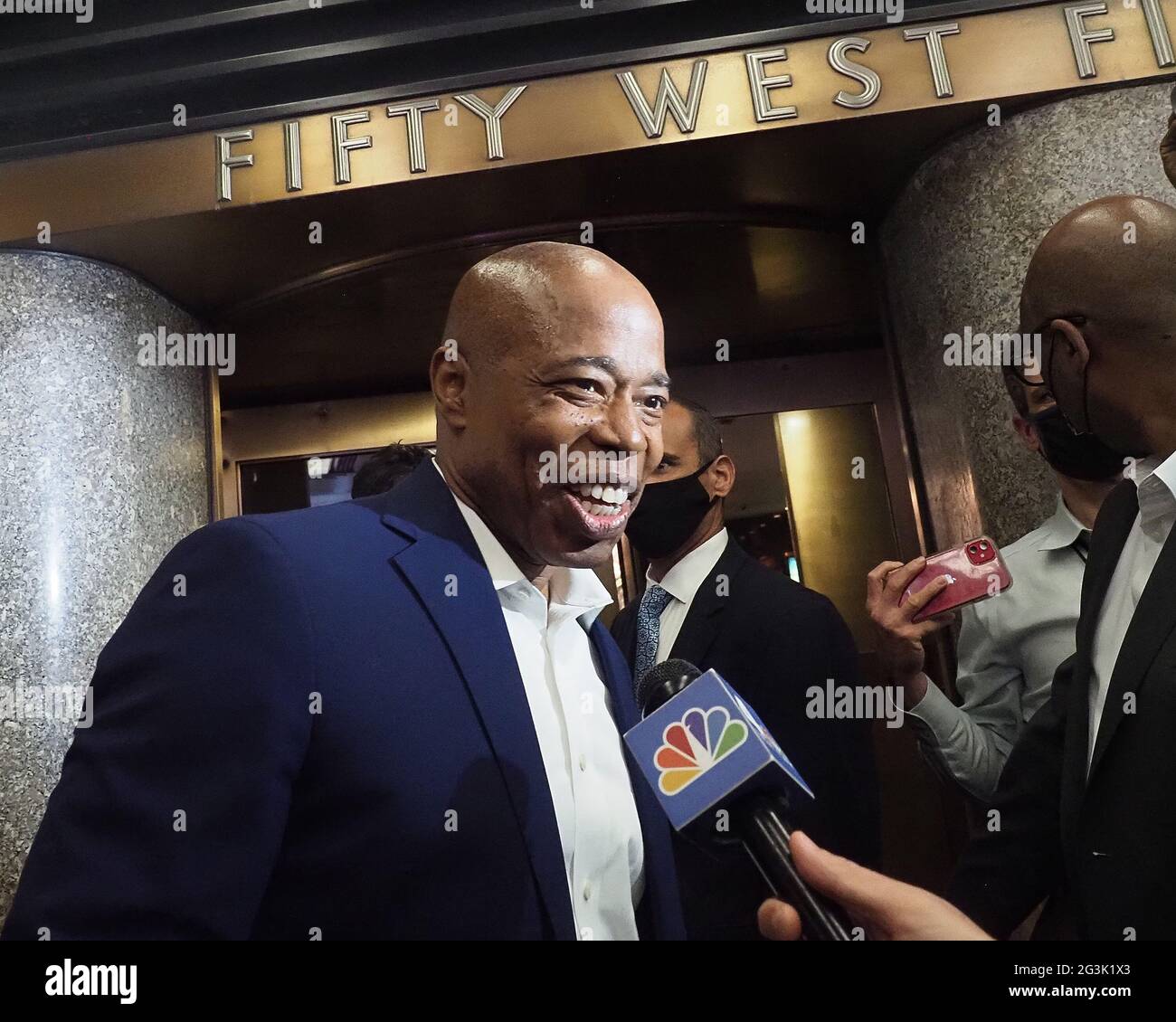 New York, New York, USA. 16th June, 2021. Mayoral Candidate Eric Adams ...