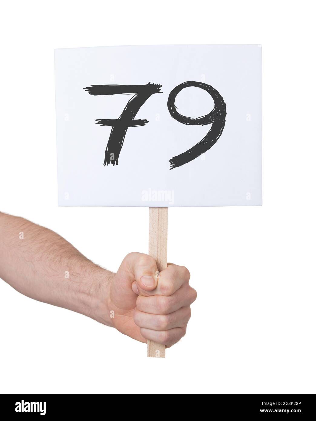 Sign with a number, 79 Stock Photo - Alamy
