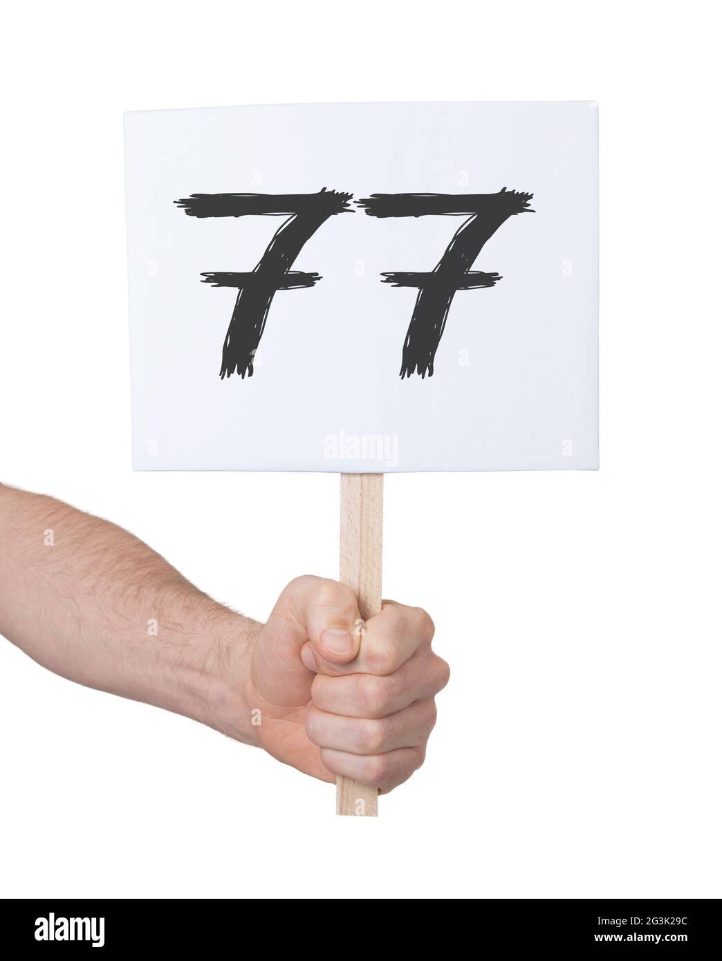 Sign with a number, 77 Stock Photo - Alamy