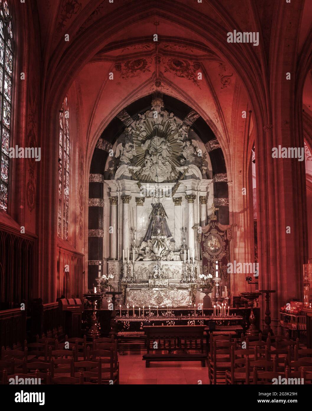 Inside of a creepy old church Stock Photo - Alamy