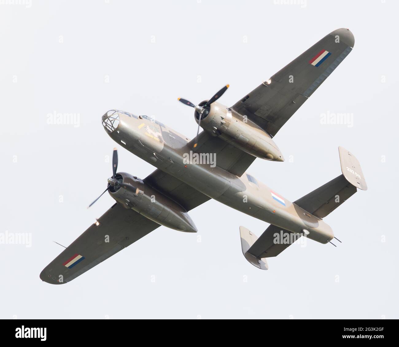 LEEUWARDEN, THE NETHERLANDS - JUNE 10: WW2 B-25 Mitchell bomber in ...