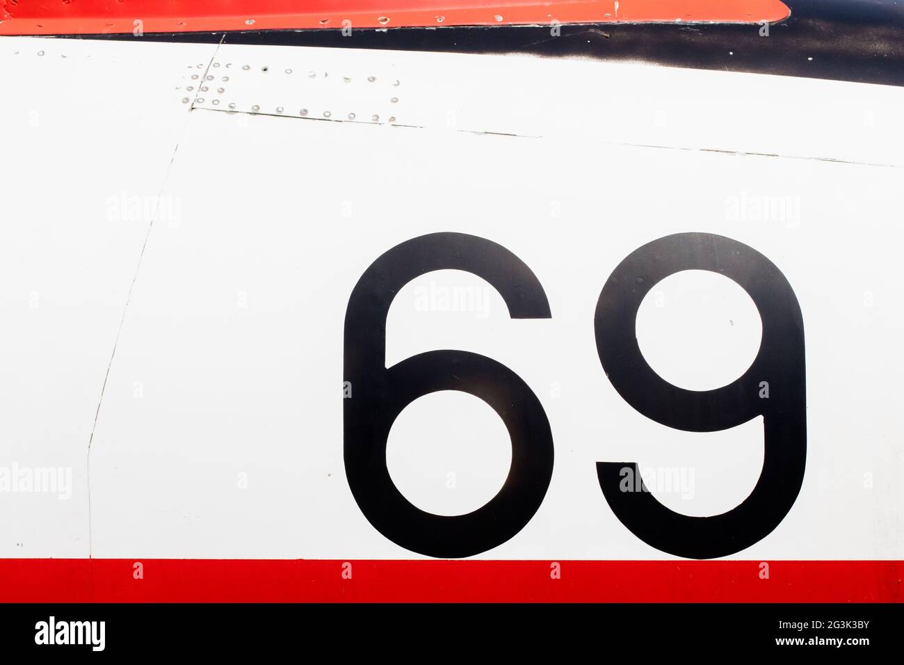 Painted number on an old war plane Stock Photo - Alamy