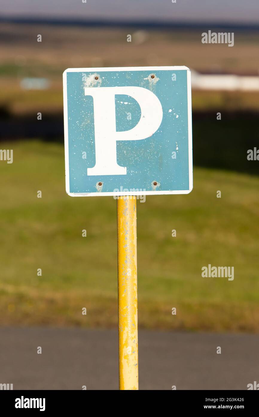 Rusty, old parking sign Stock Photo - Alamy