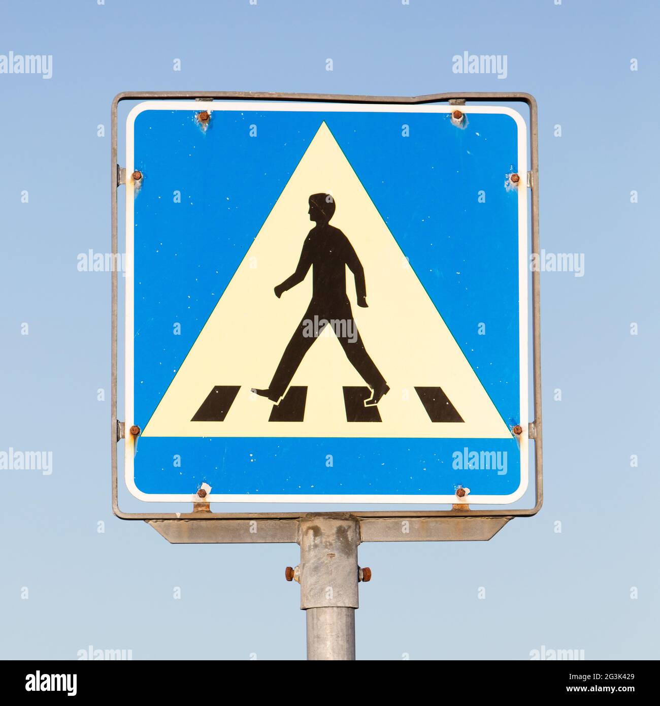 Vintage pedestrian transit traffic sign Stock Photo - Alamy