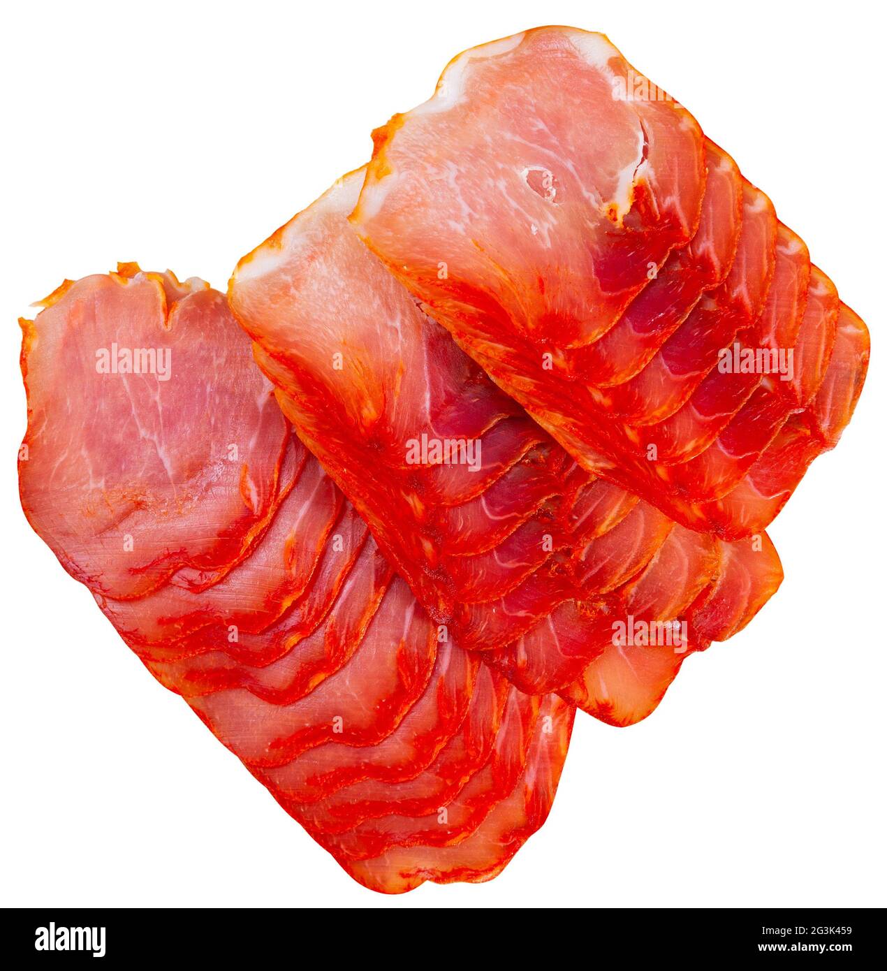 Image of a dried pork tenderloin Lomo embuchado with greens Stock Photo ...