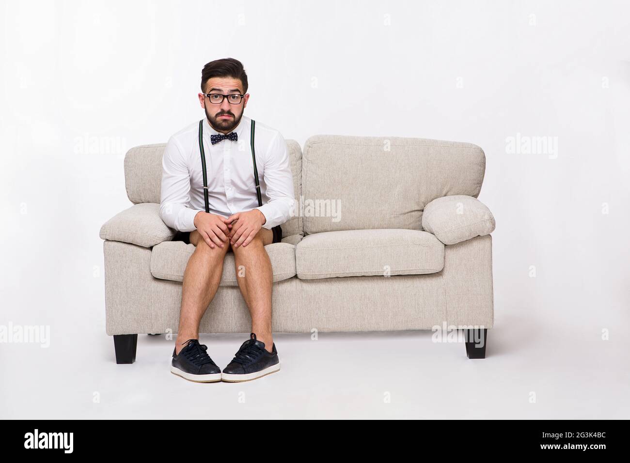 Frightened handsome man Stock Photo - Alamy